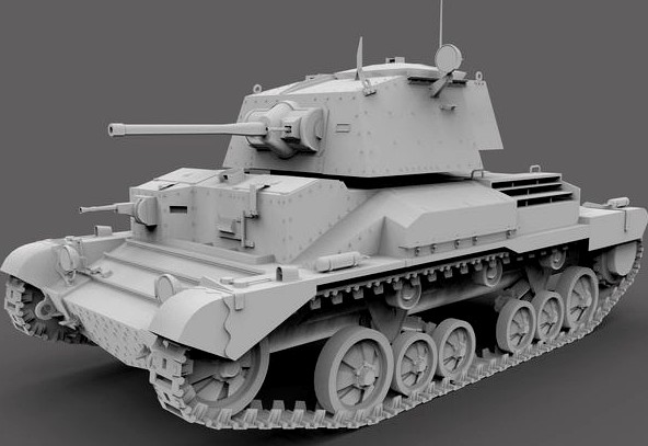 Vickers Cruiser Mark 2 WW2 3d model