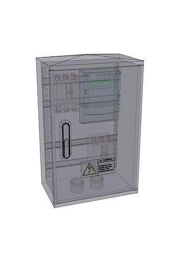 Outdoor mounting electricity metering panel 3d model
