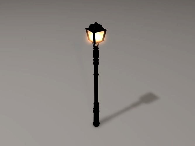 Medieval lamp post 3d model