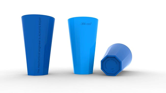 Mechanical engineer cup for 3D printing model