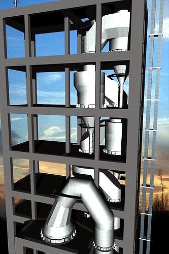 Cement Plant-Cyclone Preheater-ILC-S Inlined Calciner-Separate 3d model