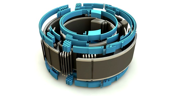 high tech ring tube 3d model