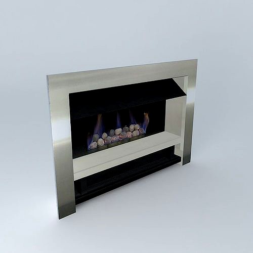 Silver Gas Fire 3d model