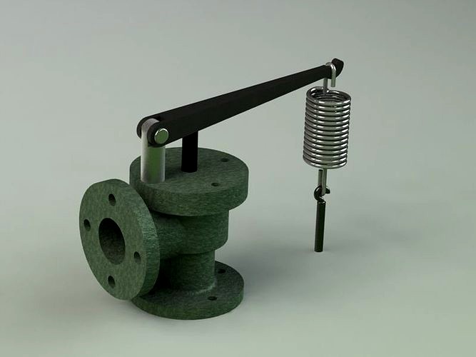 Spring Loaded Relief Valve 3d model