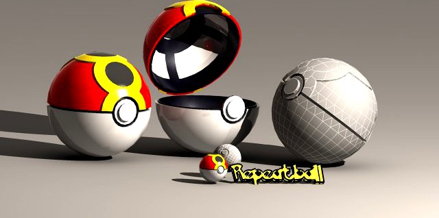 Pokeball Repeat Ball 3D Model