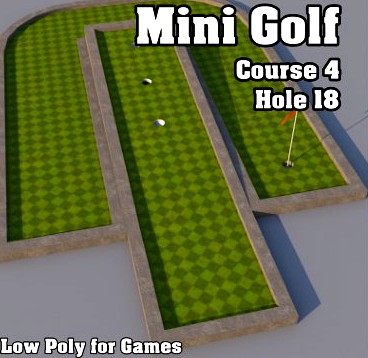 Low Poly Mini Golf Hole C4H18 3D Model