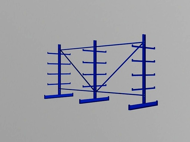 Double sided Cantilever Rack 3d model