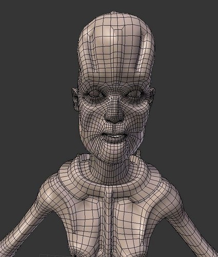 Bipedal Humanoid Character BASE MESH 3d model