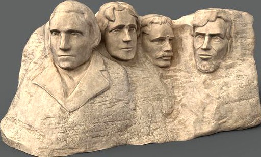Mount Rushmore - low poly 3d model