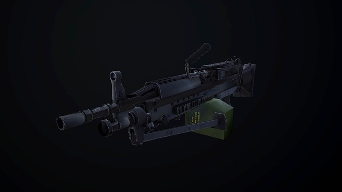 M249 Machine Gun 3d model