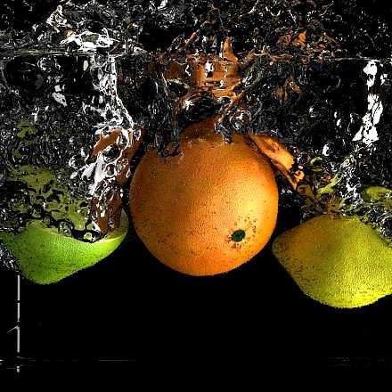 Realistic fruit splash 3d model