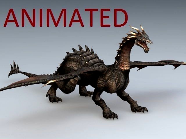 Dragon Animated RIG Low Poly 3D model