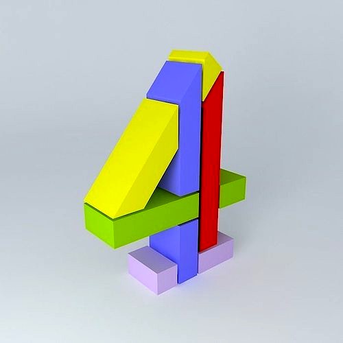 Channel 4 Blocks Logo 3d model