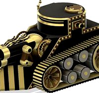 Steampunk Tank | Tri-Cannon | (.STL file) 3d model