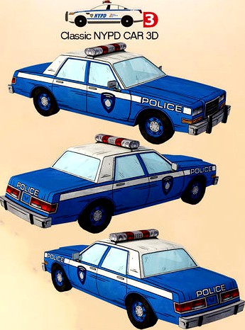Classic Cars Police NYPD AMERICAN CARTOON 3d model
