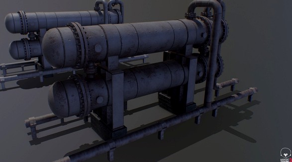 Double Heat Exchanger 3d model