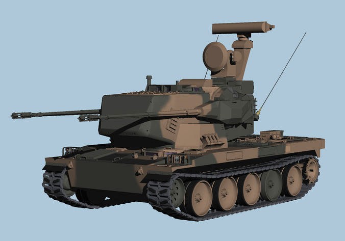 JGSDF Type 87 Self-Propelled Anti-Aircraft Gun 3d model