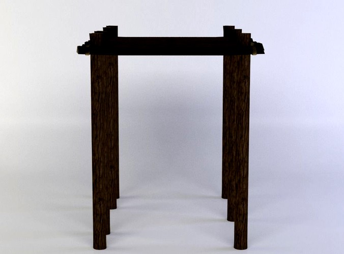 Wooden platform 3d model