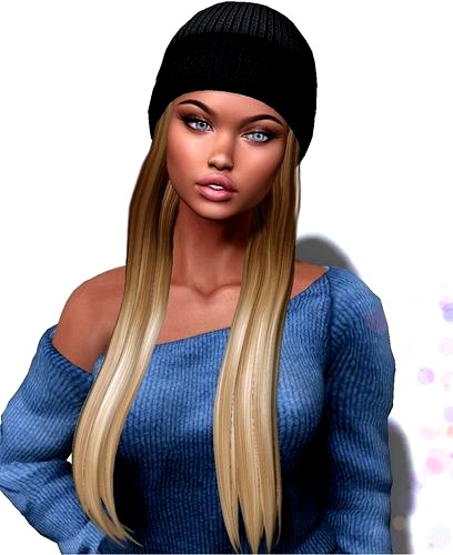 Female hair style rigged 3D model