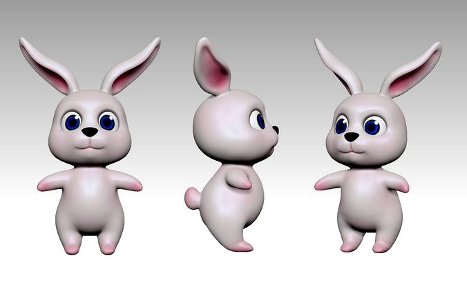 Bunny 3d model Low Poly