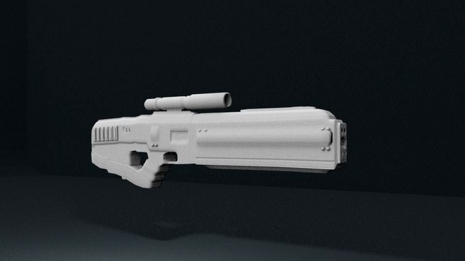 Futuristic Blocky Gun 3d model