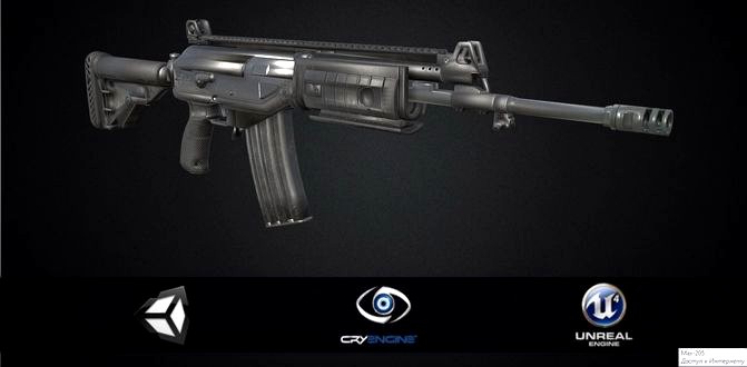 Assault Rifle IWI ACE 23 Game ready 3d model