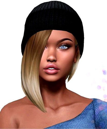 Female hair style rigged 3D model