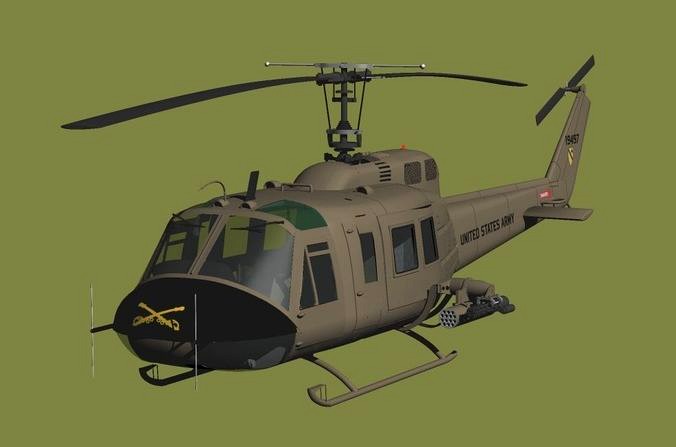 Bell UH-1D HUEY Vietnam 1st Cavalry Division 3d model