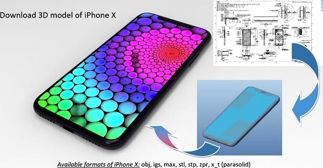 iPhone X - original dimensions 3D model 3D model