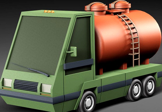 Cartoon car tank 3d model
