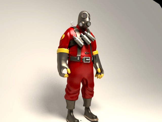 Team Fortress Pyro 2 (VRay) 3d model