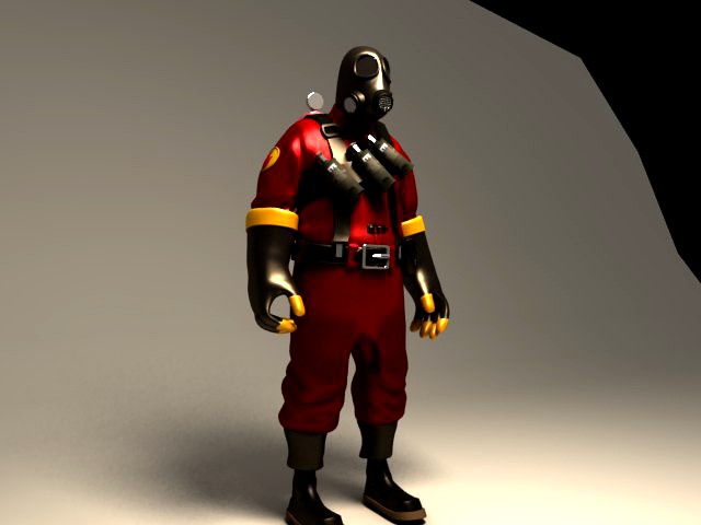 Team Fortress Pyro 2 (VRay) 3d model