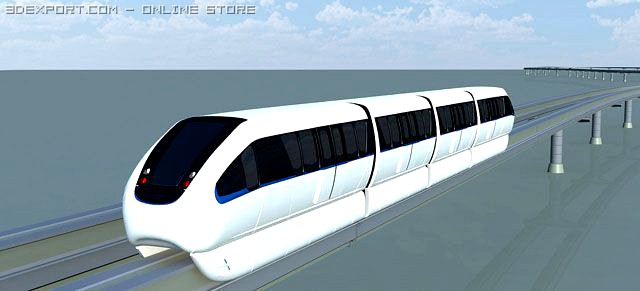 Monorail Train 3D Model