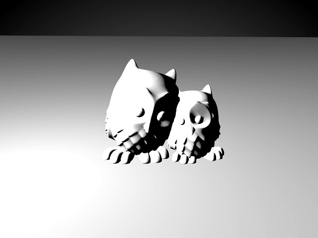 Cuddling Owls (VRay) 3d model