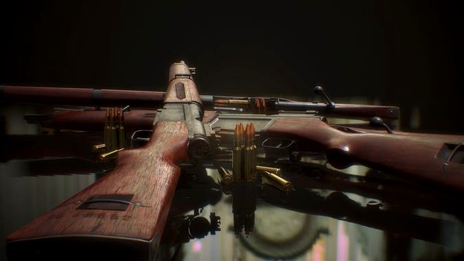 French Bolt Action Rifle Mas 36 3d model