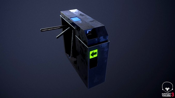 Ticket Gate - Low Poly - PBR 3d model