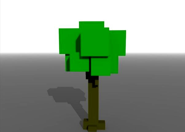 Boxy Tree 1 3D Voxel Art model