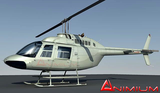 Bell 206 Jet ranger helicopter 3d model