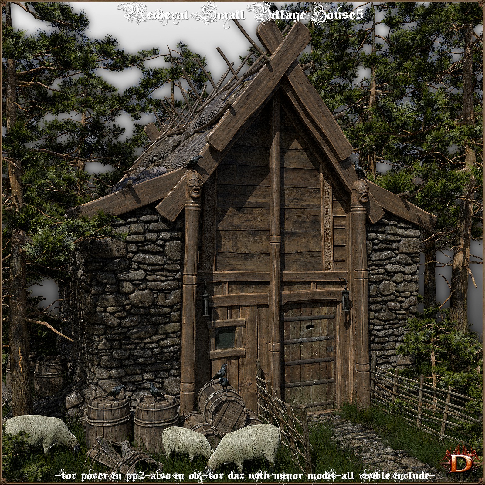 Medieval Small Village House5 3d model