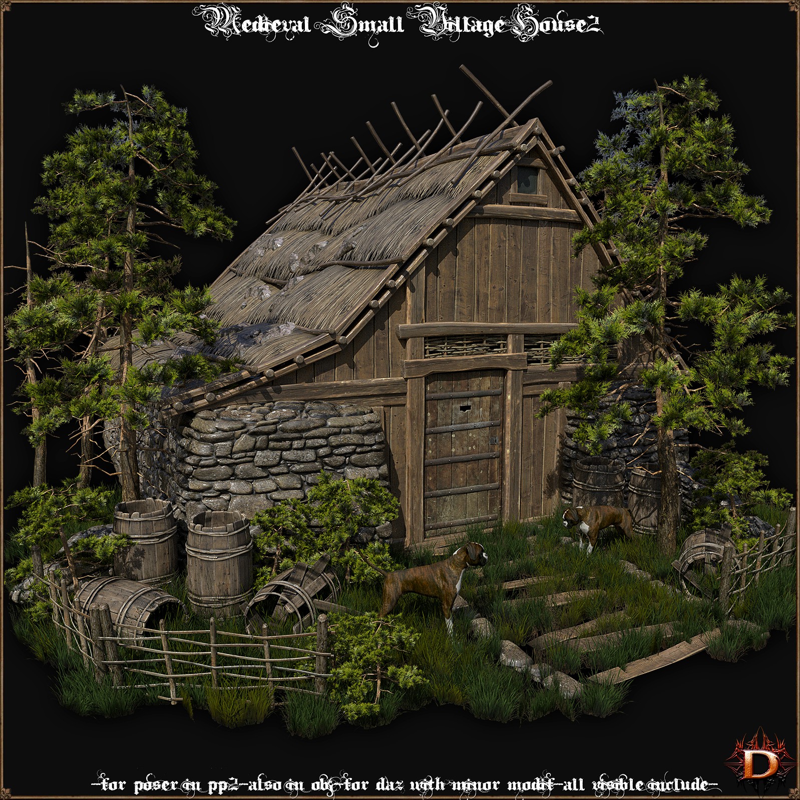 Medieval Small Village House2 3d model