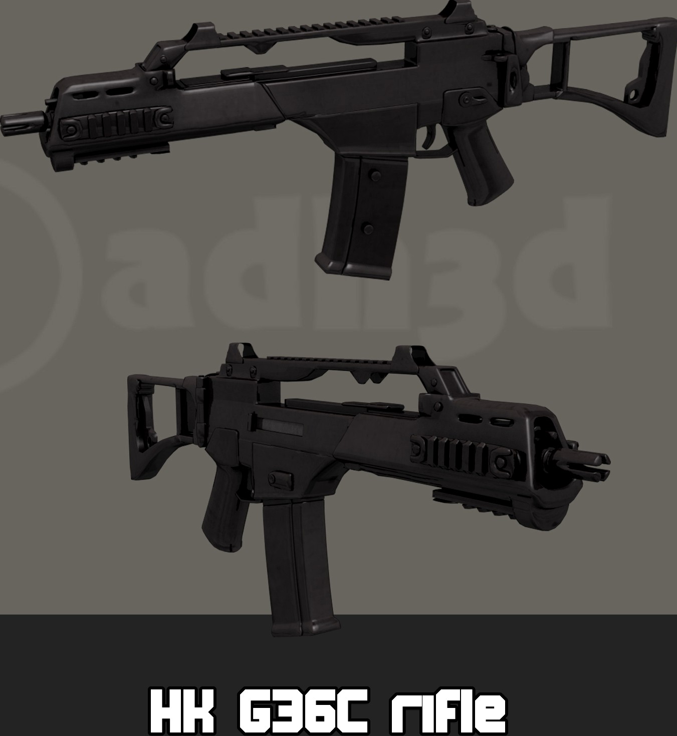 HK G36C rifle 3d model
