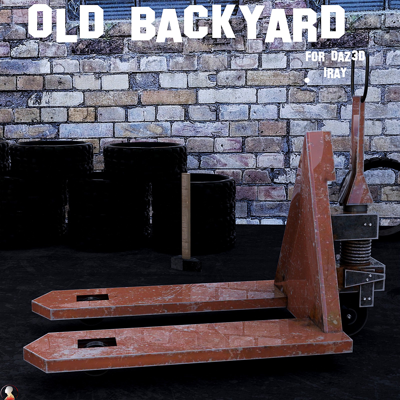 Old backyard scene for DAZ Studio Iray 3d model