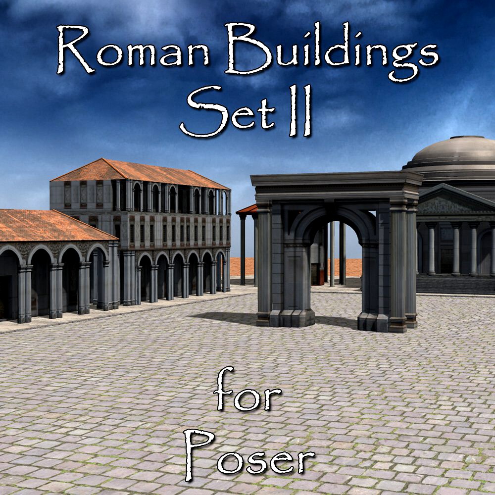 Roman Buildings Set II for Poser - Extended License 3d model