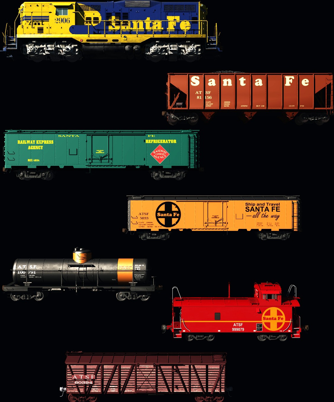 ATSF FREIGHT TRAIN - EXTENDED LICENSE 3d model