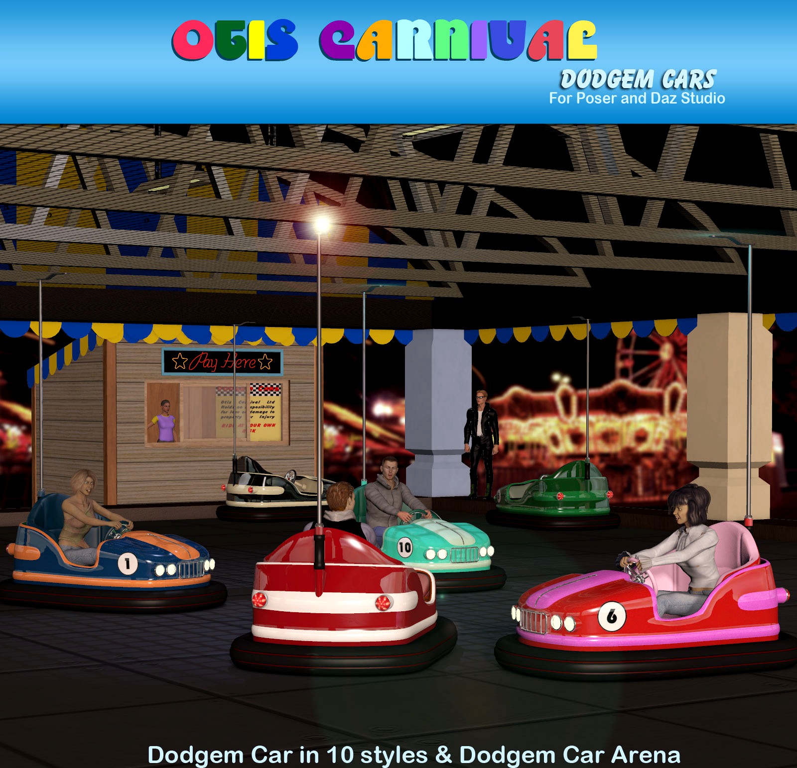 Otis Carnival Fun Fair Dodgem Cars 3d model