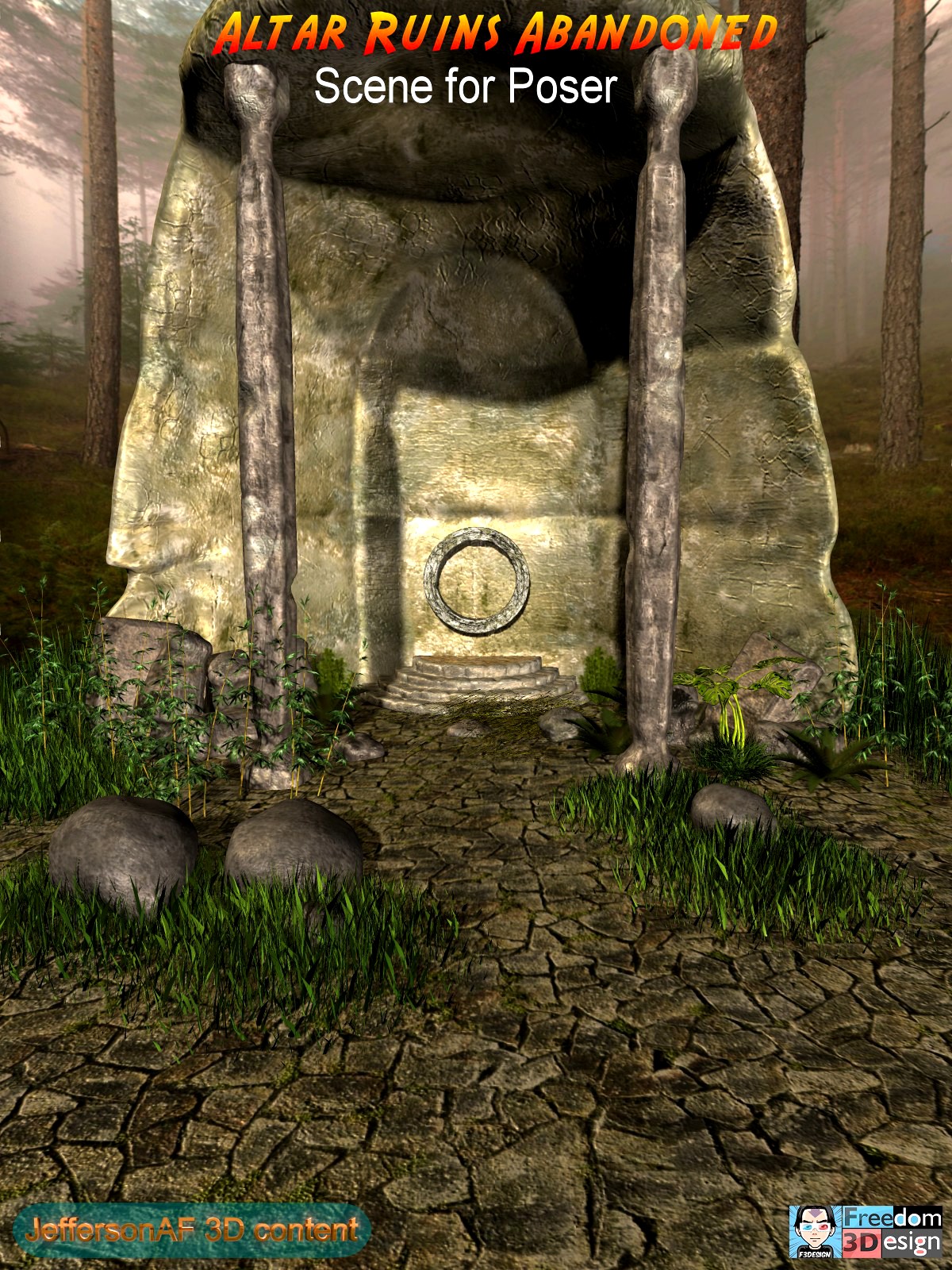 Altar Ruins Abandoned Poser 3d model