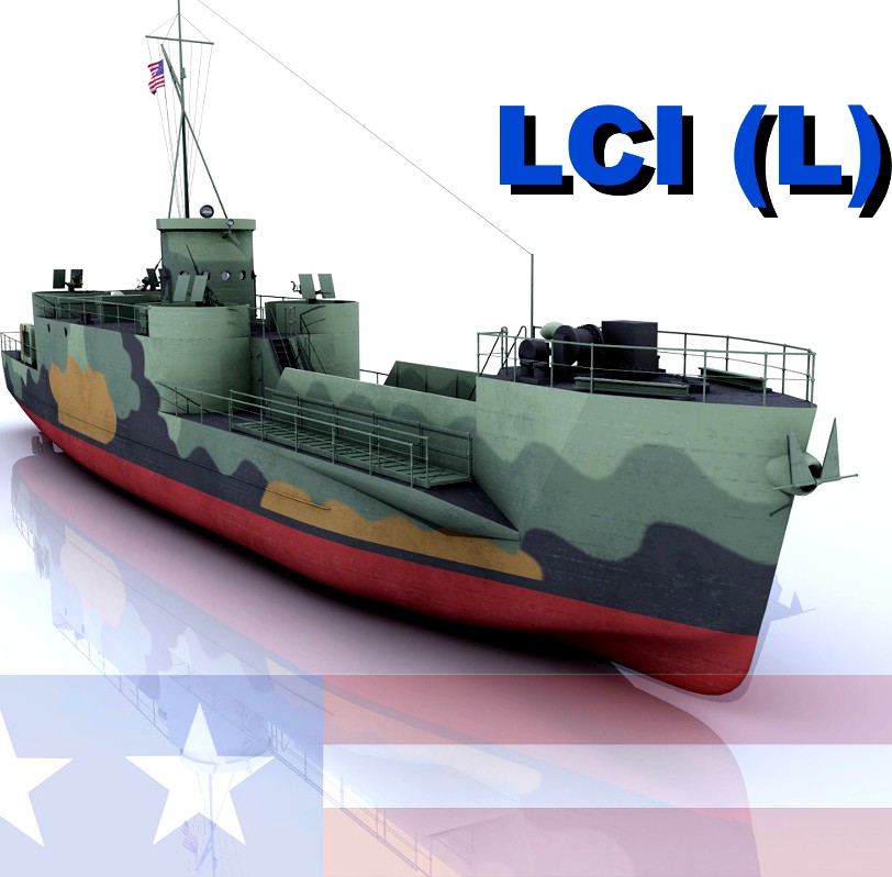 LCI (L) Version 2, Landing Craft Infantry 3d model