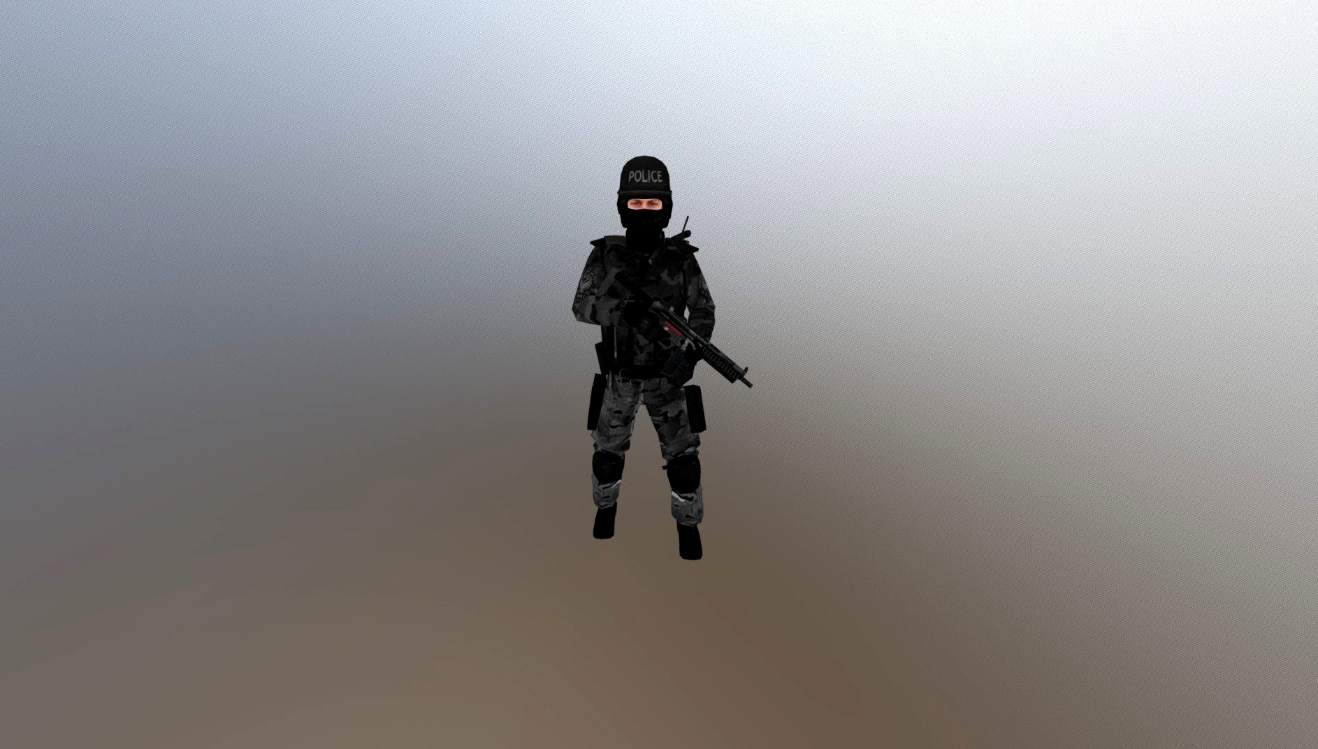Grey Camo Police SWAT Animations 3d model