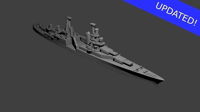 US Portland Class Cruiser Warship | 3D model