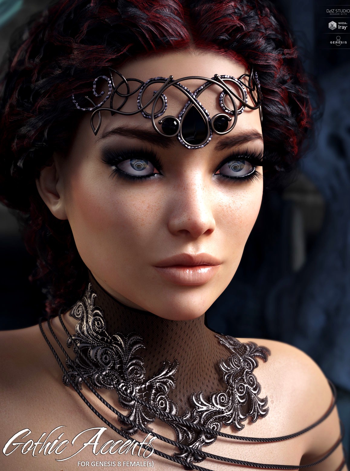 Gothic Accents for Genesis 8 Females 3d model